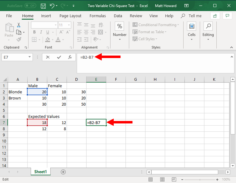 Chi-Square Test of Independence in Excel (Two Variable) – Dr. Matt C ...