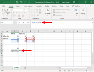Chi-Square Test of Independence in Excel (Two Variable) – Dr. Matt C ...