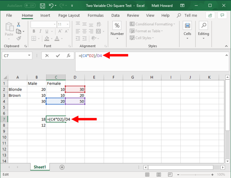 Chi-Square Test of Independence in Excel (Two Variable) – Dr. Matt C ...