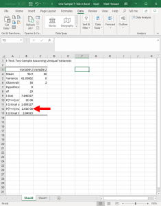 One-Sample T-Test in Excel – Dr. Matt C. Howard