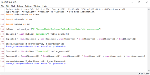 Chi-Square Test in Python – Dr. Matt C. Howard